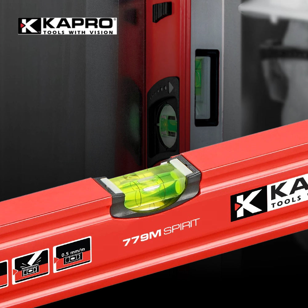 平水尺｜測量 📏 工具｜2珠 / 3珠 ｜12～78吋｜以色列 KAPRO 779 紅色平水尺 – 3T 三行店